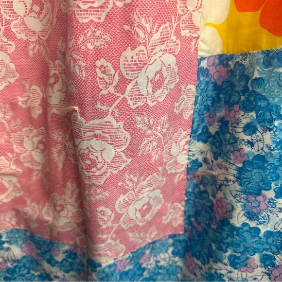 Vintage 60’s/70’s?Multicolored/Multiprint Patchwork Floral Handmade Longer Skirt